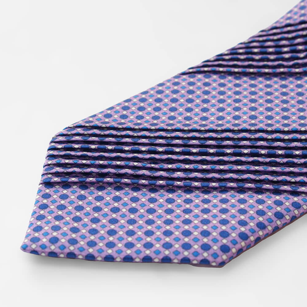 【Silvio Fiorello／シルヴィオ・フィオレッロ】プリーツネクタイ シルク パープル ネイビー (sil00005) – 銀座HIKO