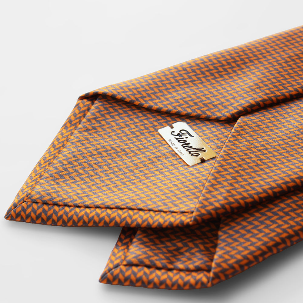 【Silvio Fiorello／シルヴィオ・フィオレッロ】ネクタイ シルク プリント オレンジブラウン (sil00008) – 銀座HIKO