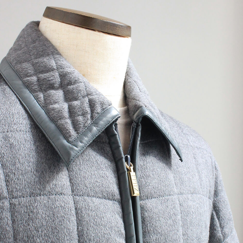 ZILLI 】Quilted coat in cashmere and chinchilla, Grey – 銀座HIKO