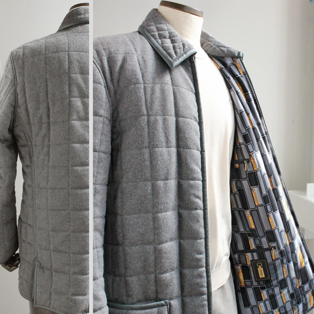 ZILLI 】Quilted coat in cashmere and chinchilla, Grey – 銀座HIKO